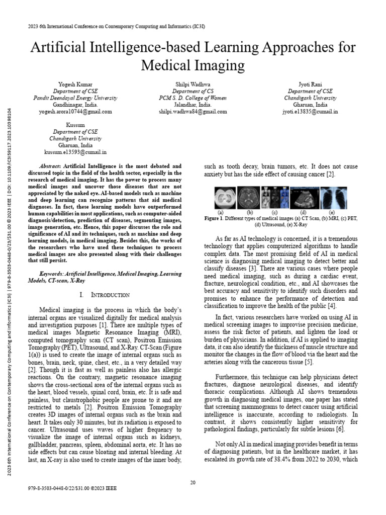 AI Learning in Medical Imaging | PDF | Medical Imaging | Machine Learning
