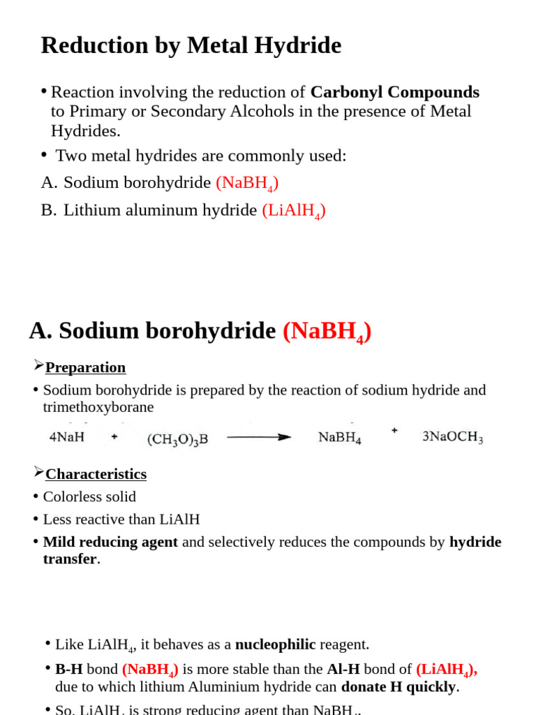 5 - Metal Hydride Reduction-1 | PDF | Hydride | Carboxylic Acid