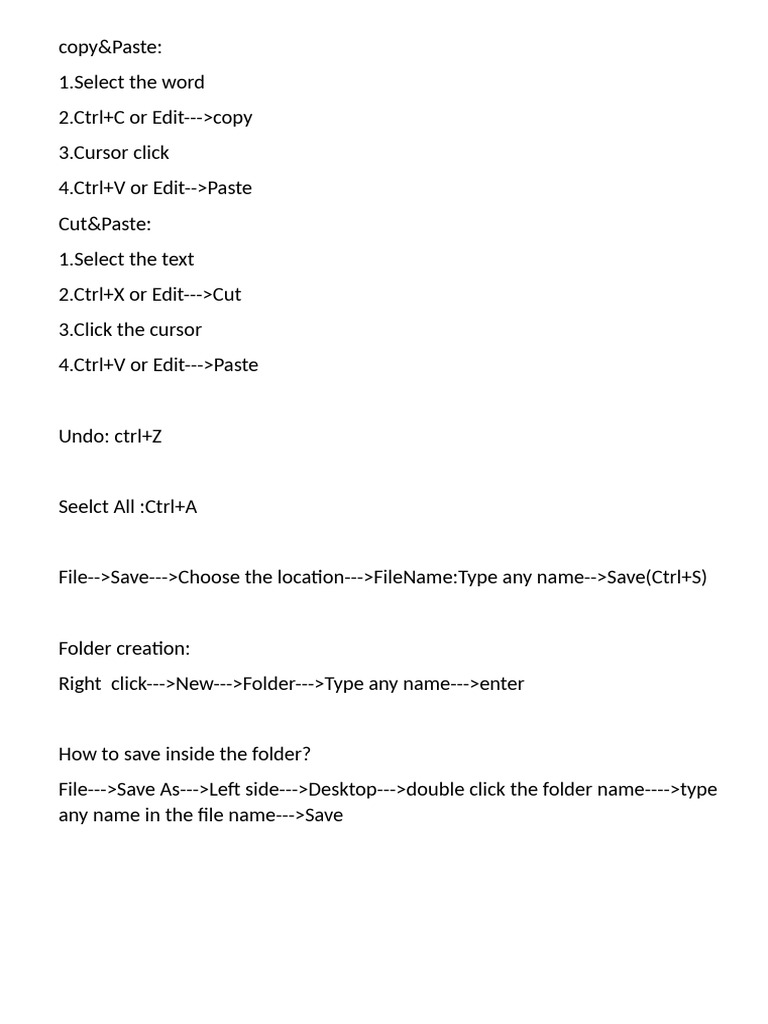 Keyboard Shortcuts for Text Editing | PDF