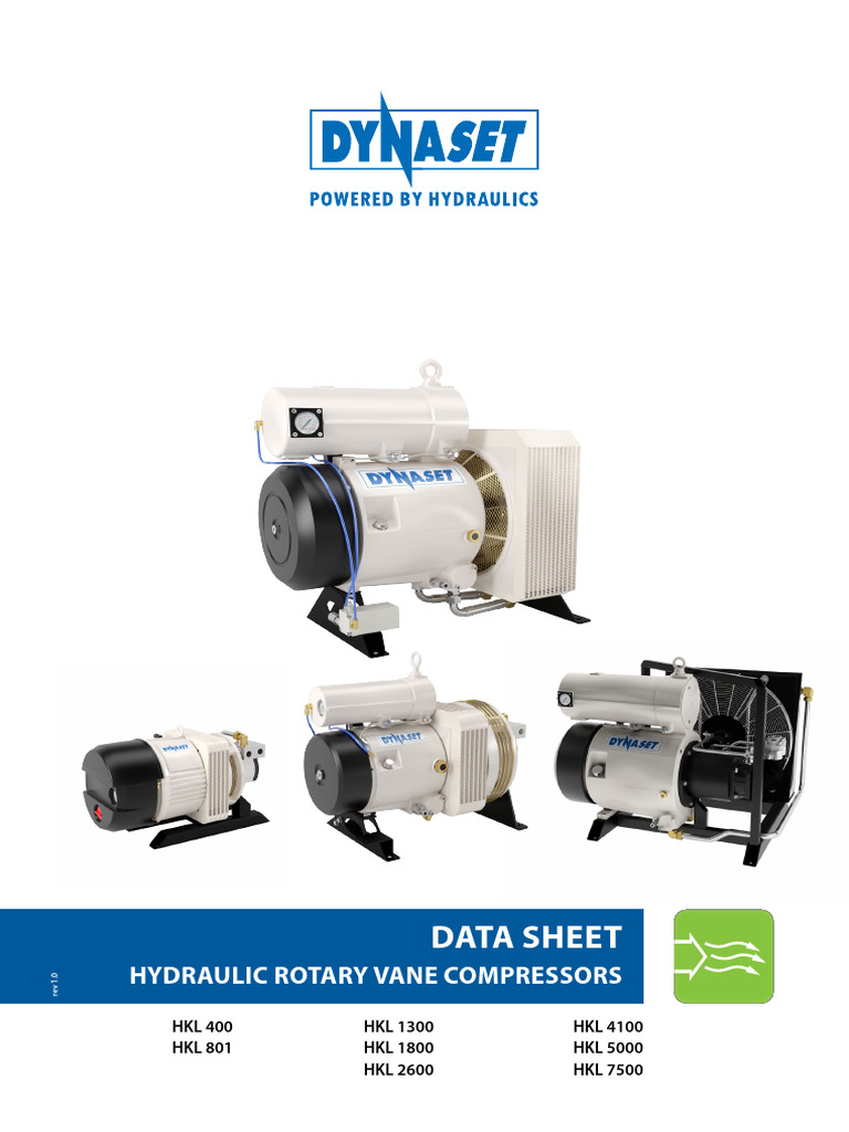 Hydraulic Rotary Vane Compressors Data Sheet | PDF | Pump | Liquids