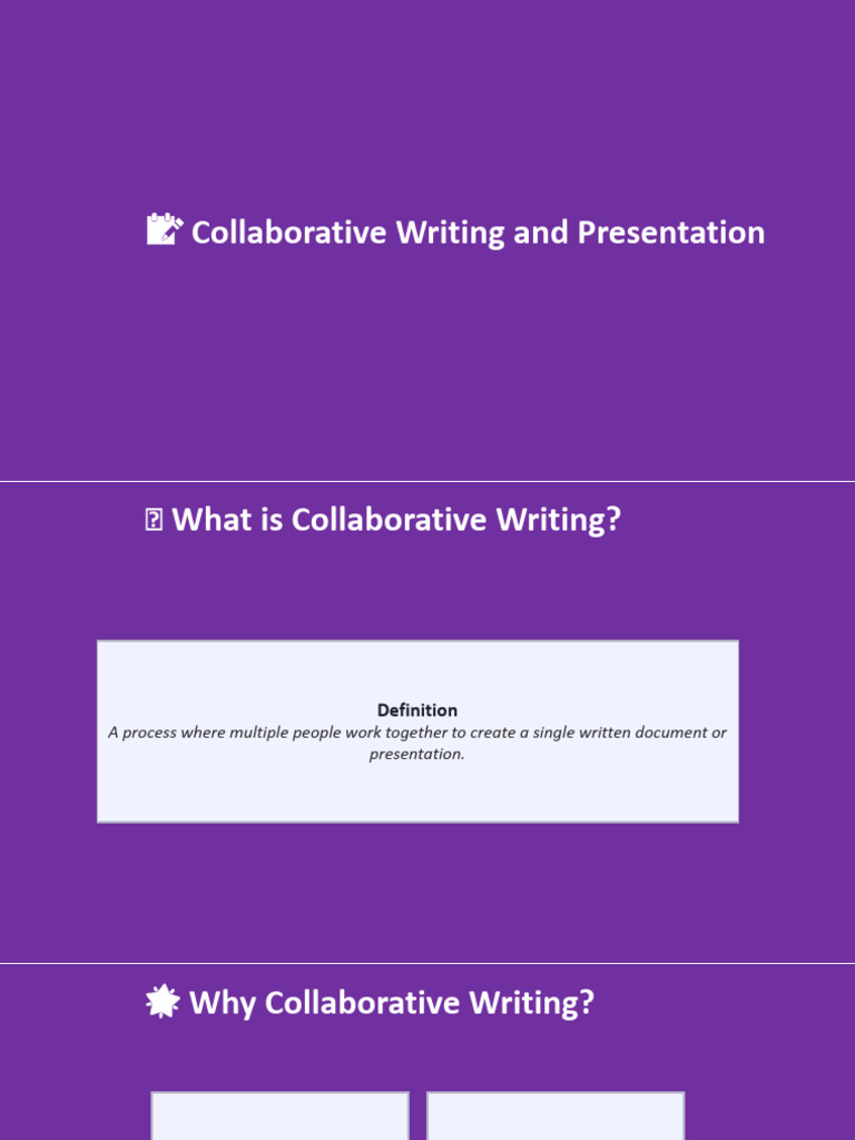 Collaborative Writing and Presentation PDF | PDF | Learning | Target ...
