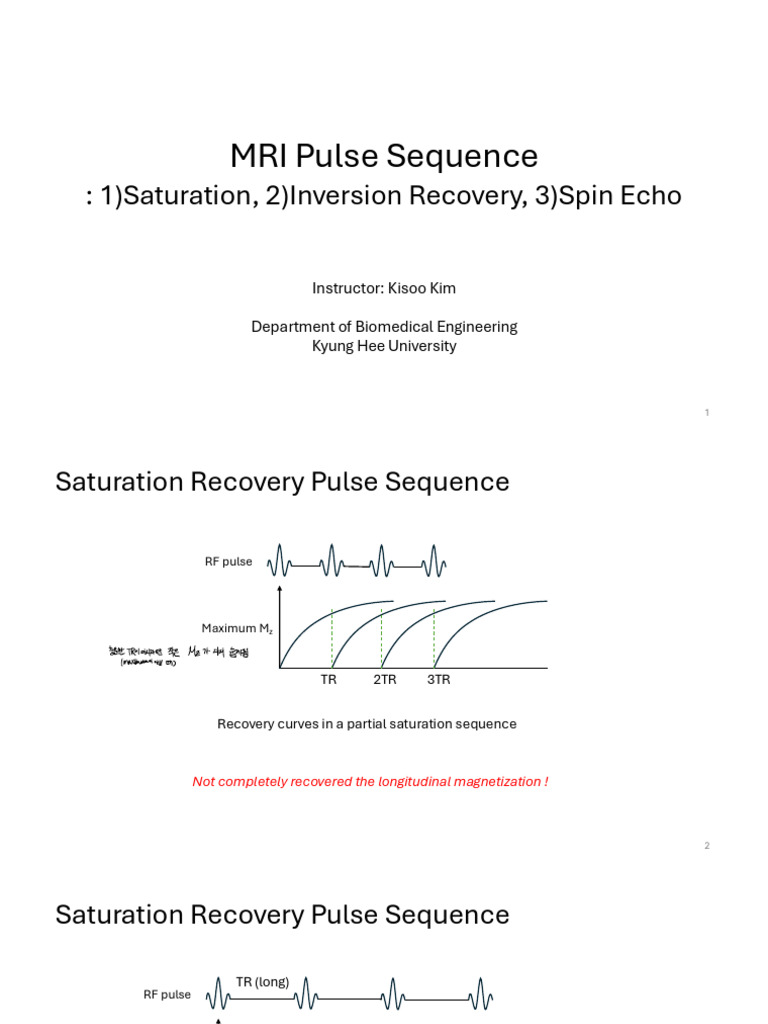 MRI Pulse Sequences Explained | PDF | Nuclear Magnetic Resonance ...