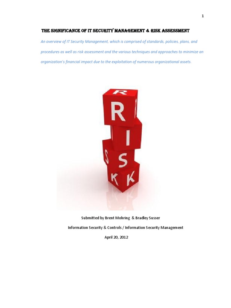 The Significance of IT Security Management & Risk Assessment | PDF ...