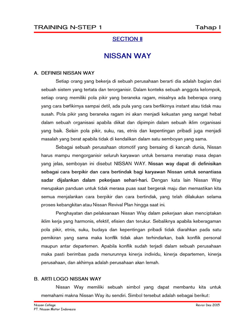 Nissan Way | PDF