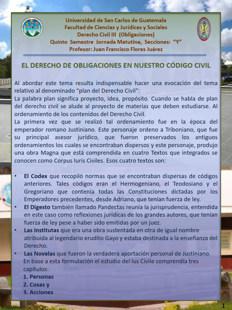 Derecho de Obligaciones en Nuestro Código Civil DCIII Clase No. 4 | PDF ...