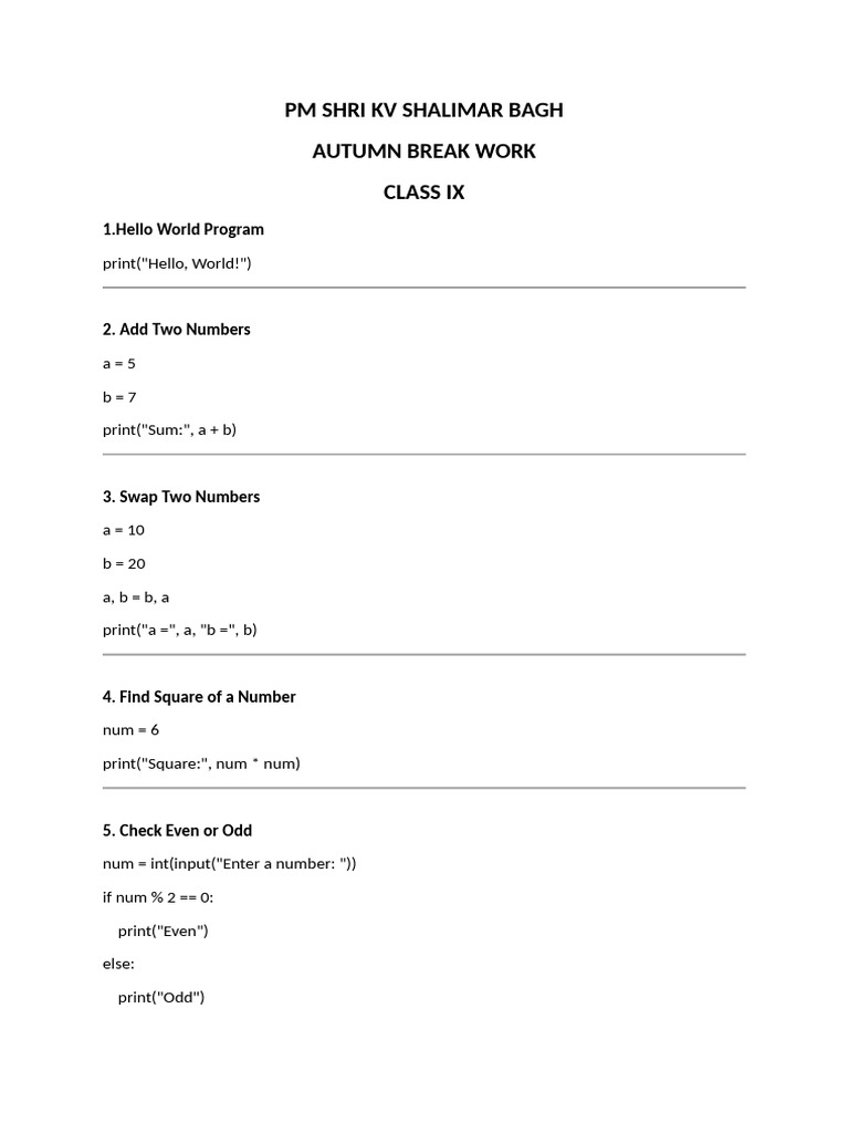 Class Ix Autumn Work | PDF