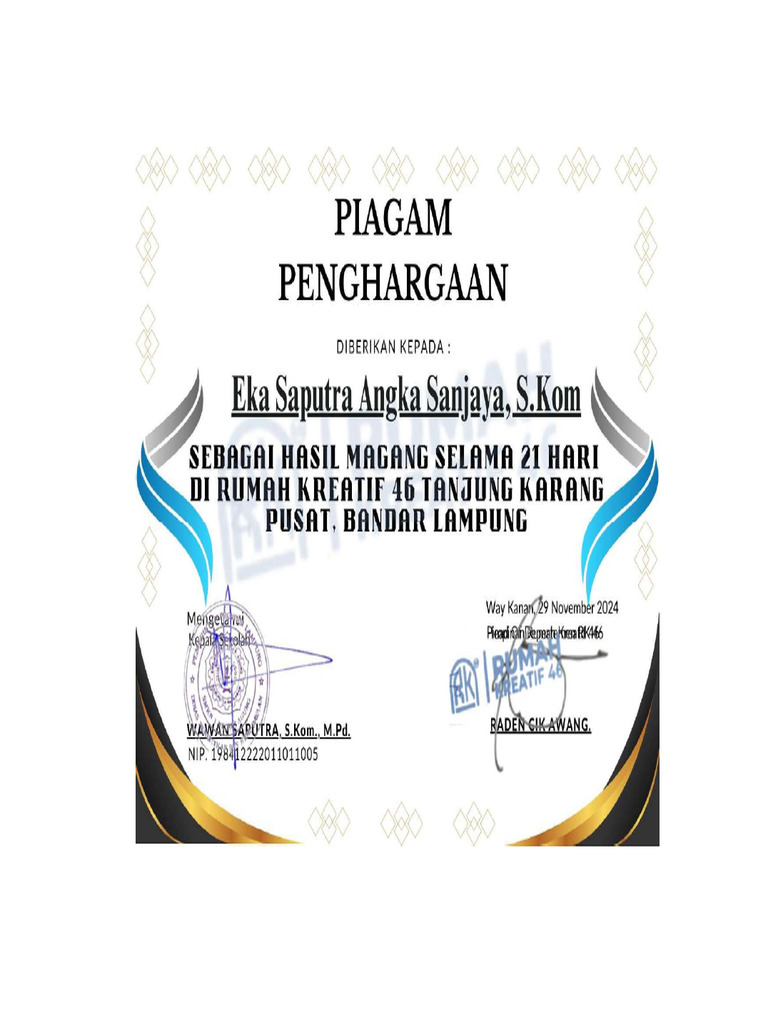 Sertifikat Eka Saputra | PDF