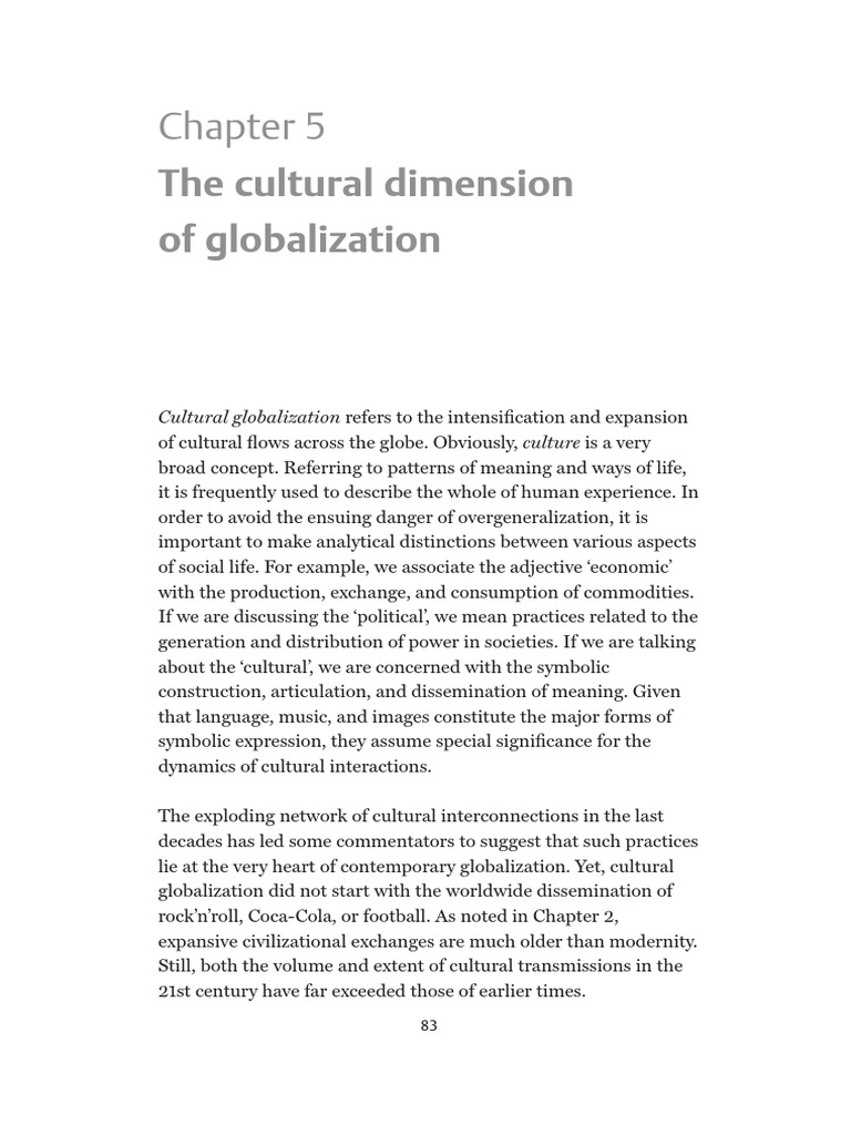 Cultural Dimensions of Globalization | PDF | Globalization | English ...