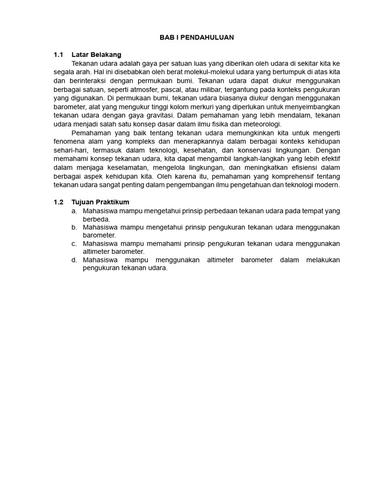 Pengukuran Tekanan dengan Barometer Air Raksa | PDF