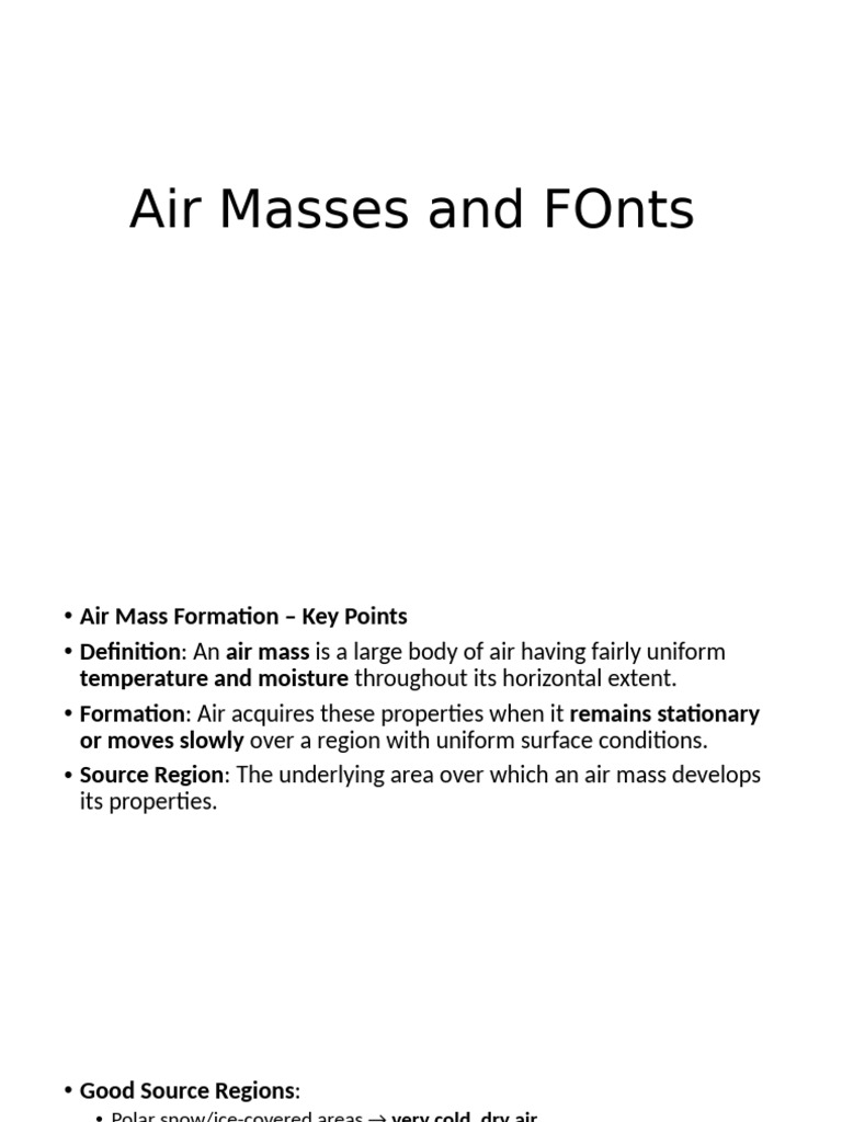 Understanding Air Masses and Their Formation | PDF