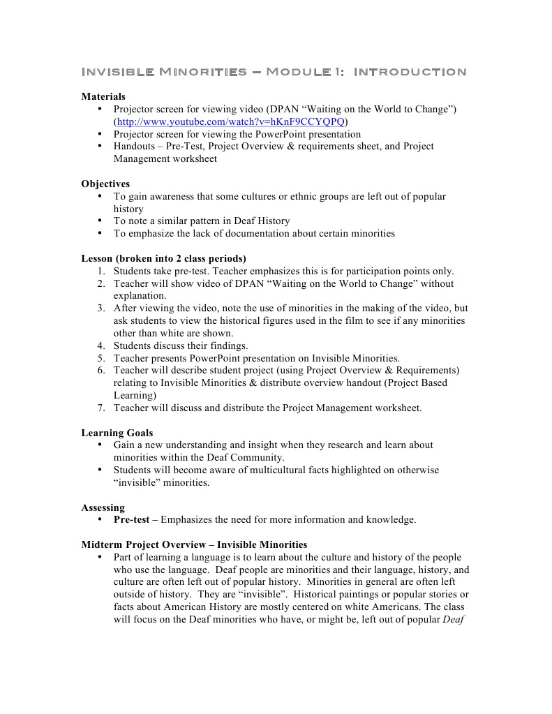 Microsoft Word - Module 1 | PDF | Minority Group | Educational Assessment