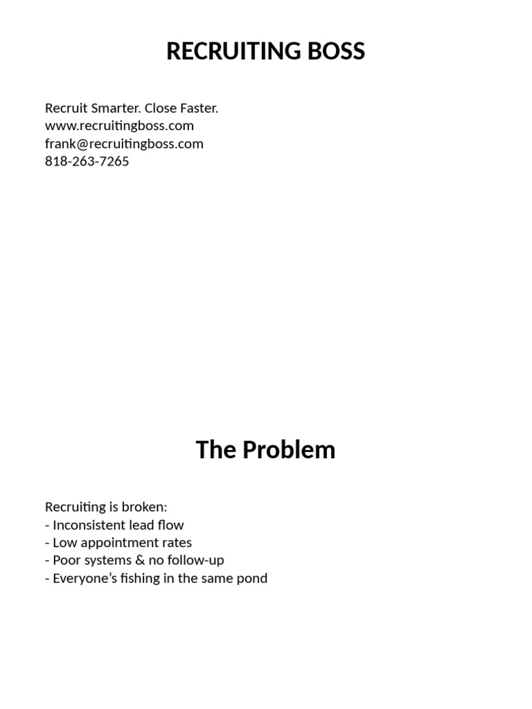 Recruiting Boss Pitch Deck | PDF