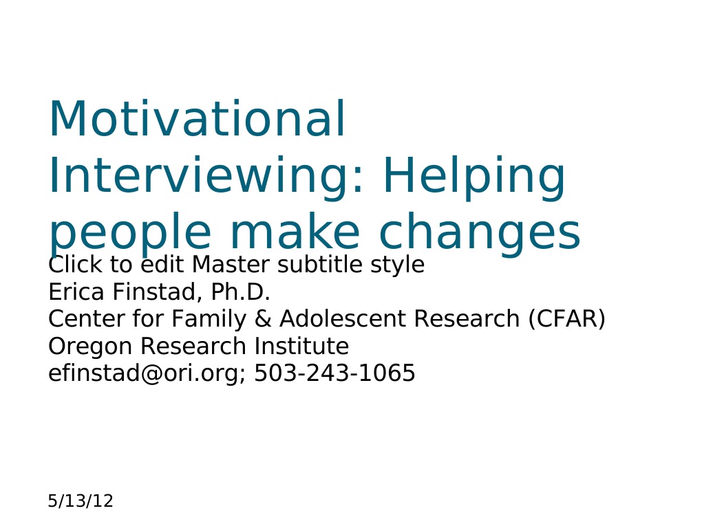 Motivational Interviewing: Helping People Make Changes | PDF ...