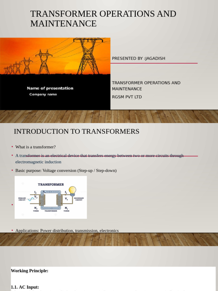 of Transformer and Operations - 108 | PDF | Transformer | Electromagnetic Induction