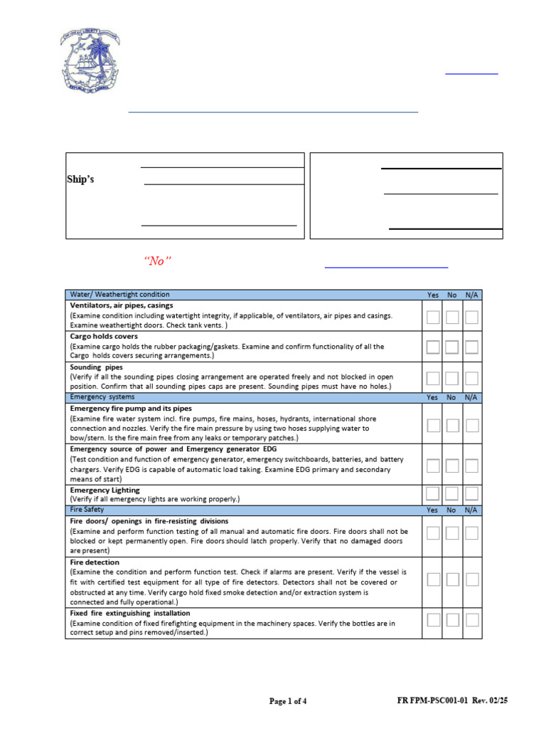 Liberia Maritime Pre-Arrival Checklist | PDF | Oil Tanker