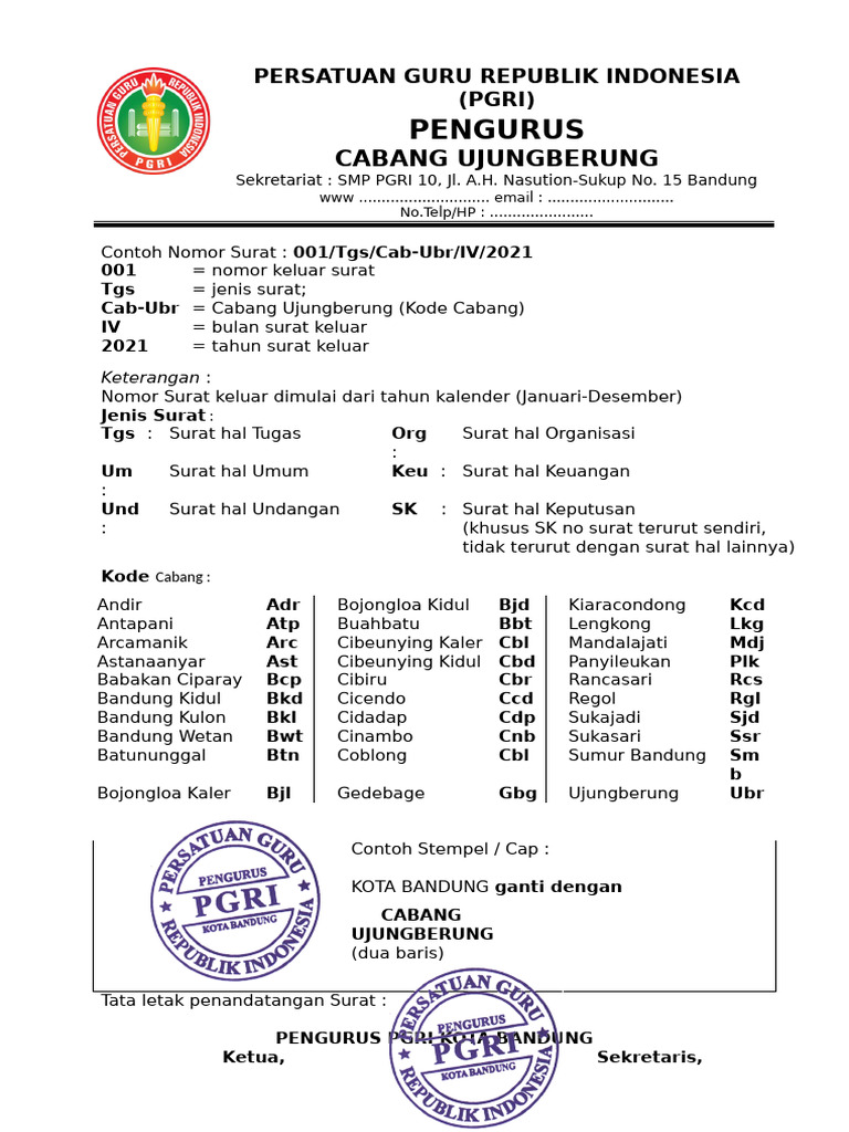 Form Surat Cabang | PDF