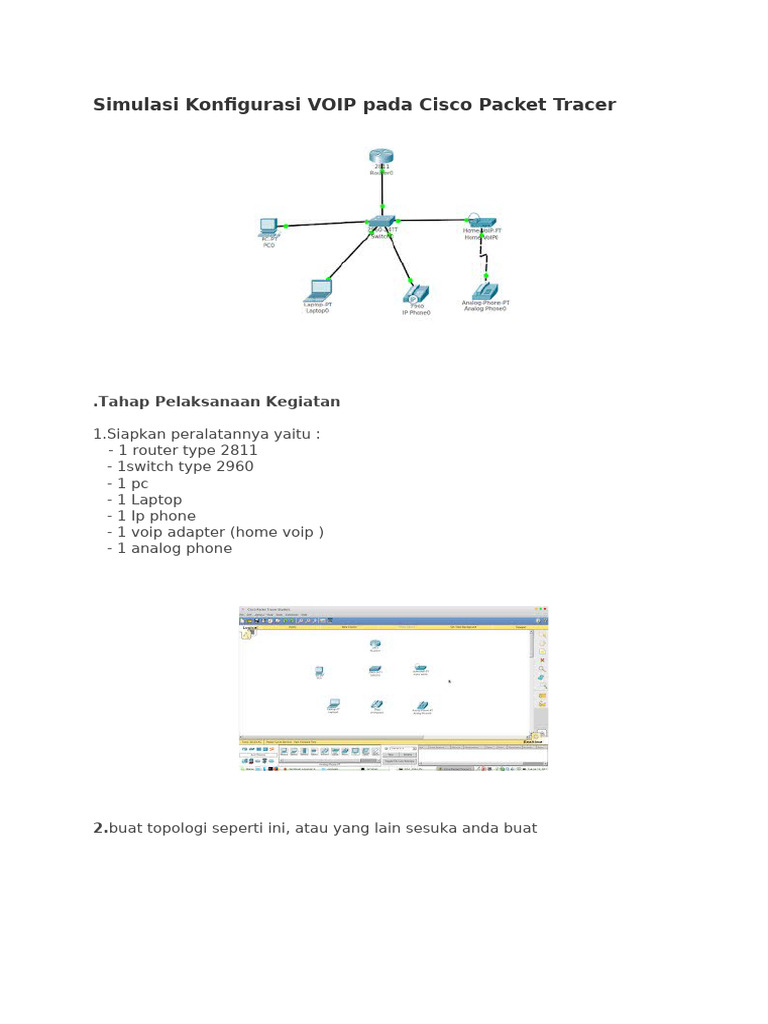 Simulasi Konfigurasi VOIP Pada Cisco Packet Tracer | PDF
