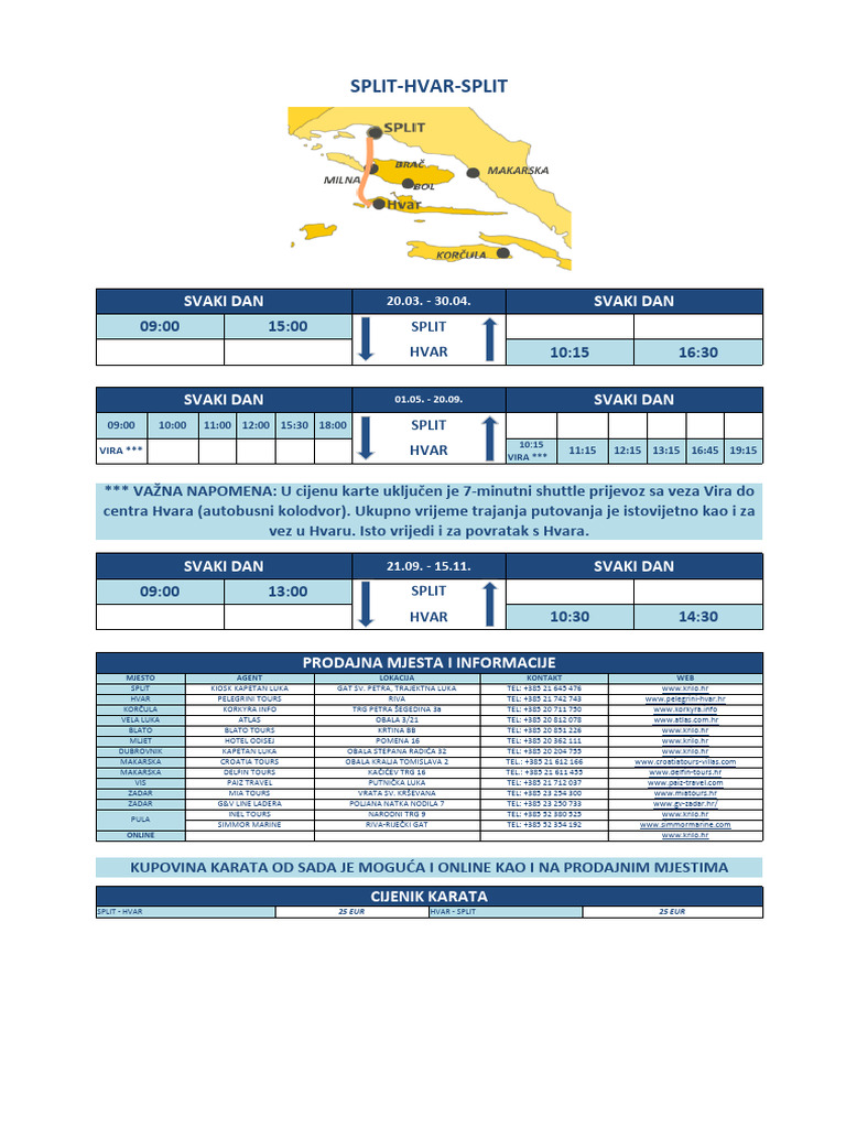 Plovidbeni - Red - HVAR B | PDF