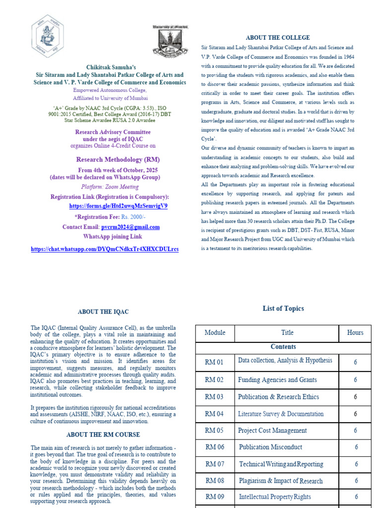 RM 2025-26 Flyer 14-10-25 | PDF | Learning | Cognition