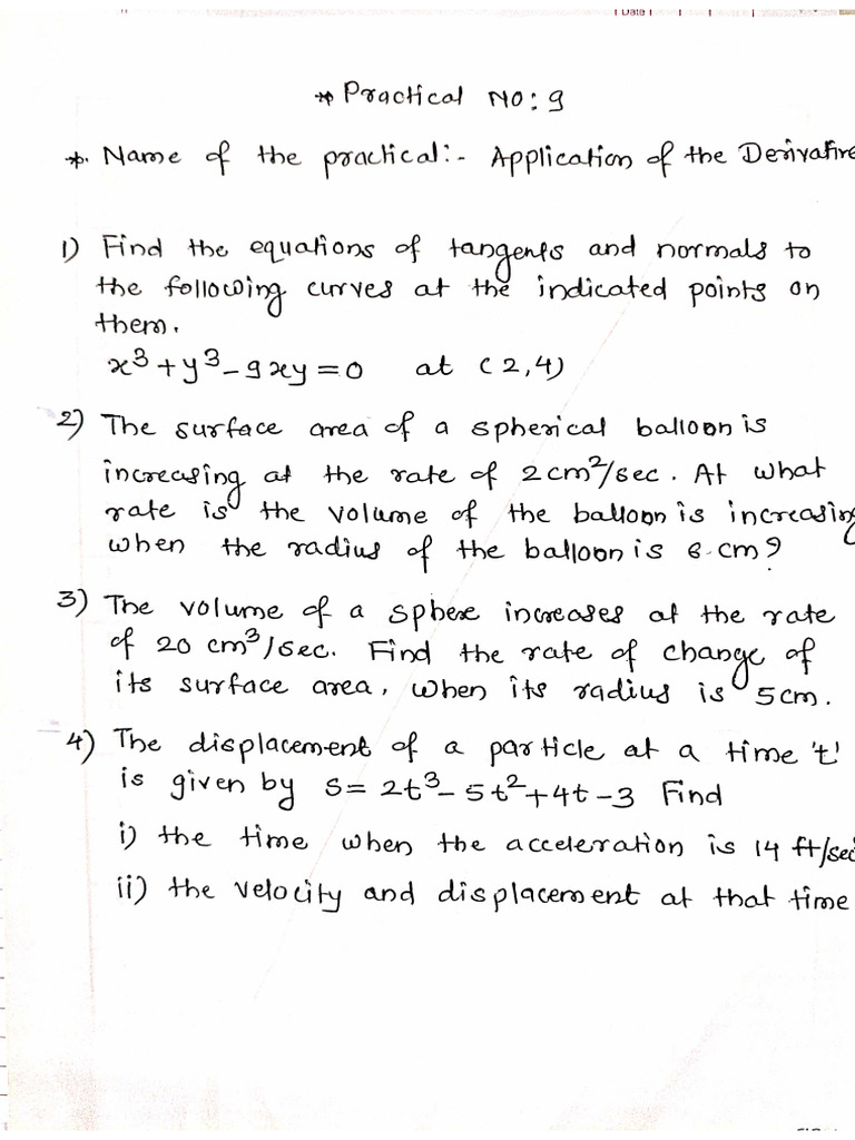 Application of Derivative - 1 | PDF