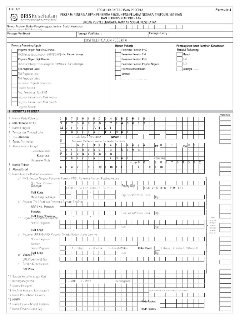 Form Bpjs Kesehatan | PDF
