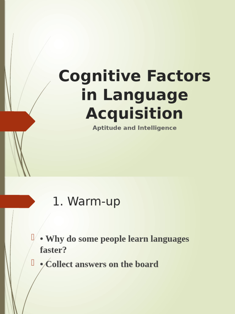 Cognitive Factors in Language Learning | PDF