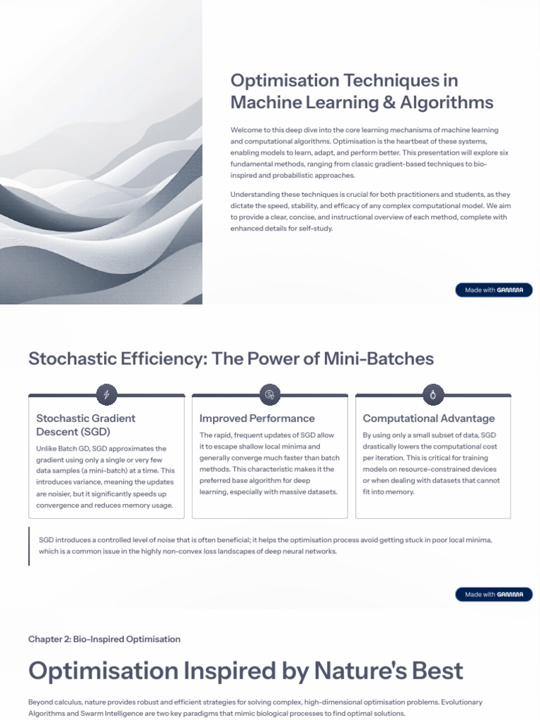 Optimisation Techniques in Machine Learning and Algorithms | PDF | Mathematical Optimization ...