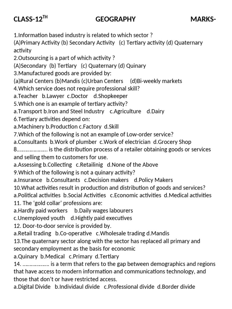 Important Questions For 12th Class | PDF | Trade | World Trade Organization