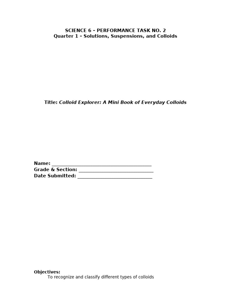 Colloid Explorer Mini Book Project | PDF | Colloid | Physical Chemistry