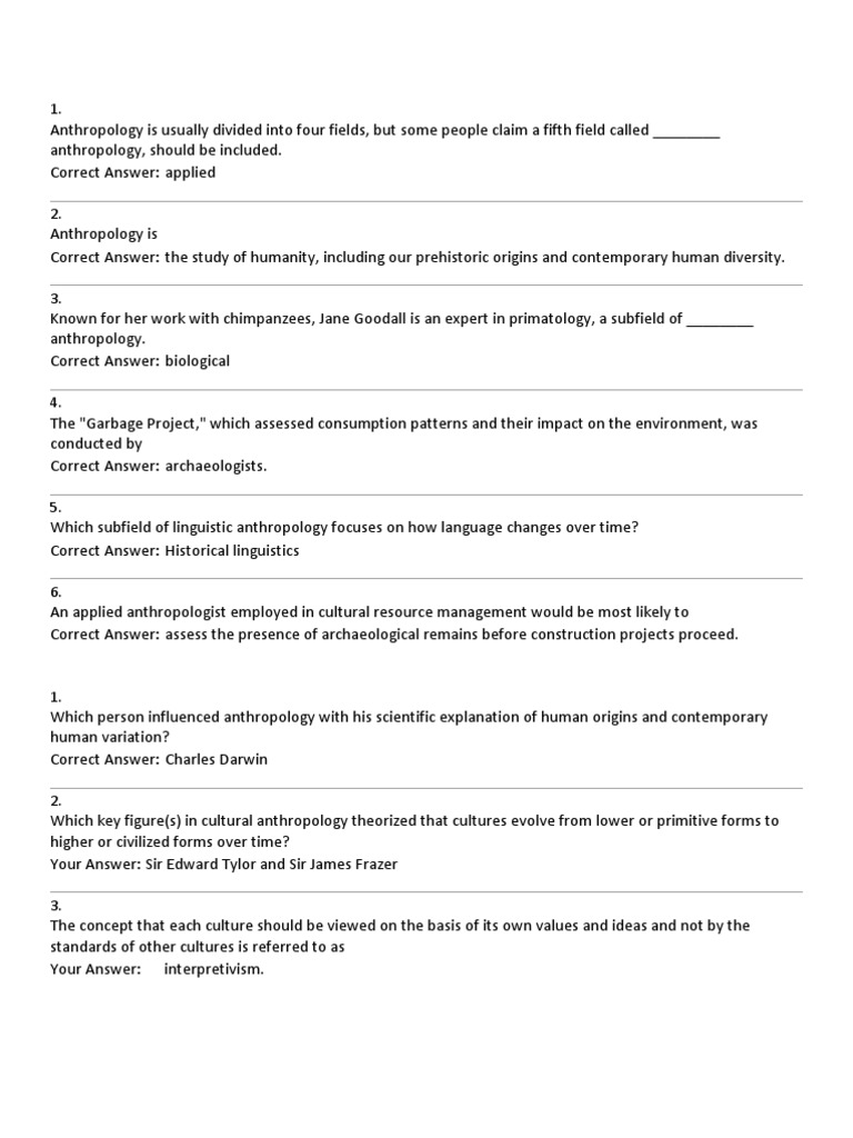 Key Concepts in Anthropology | PDF | Anthropology | Field Research