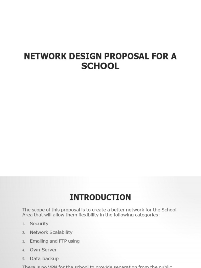 School Network Design Proposal | PDF | Computer Network ...
