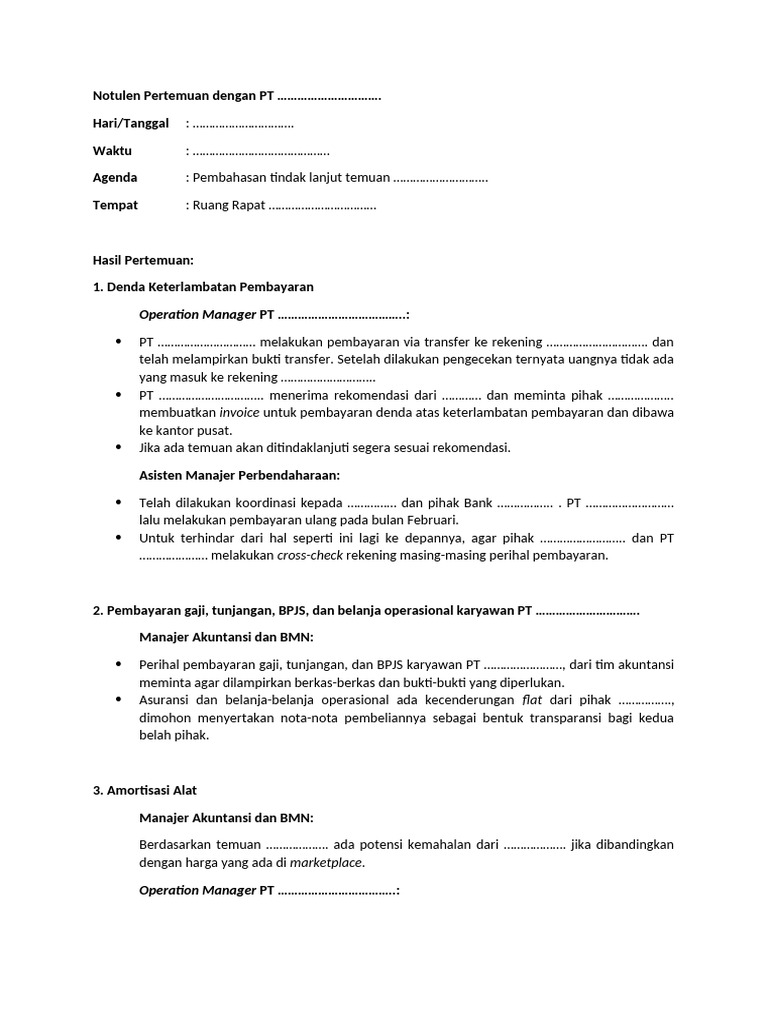 Notulen Pertemuan | PDF