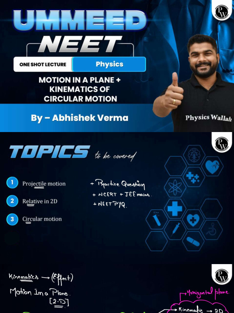 Motion in A Plane + Kinematics of Circul | PDF