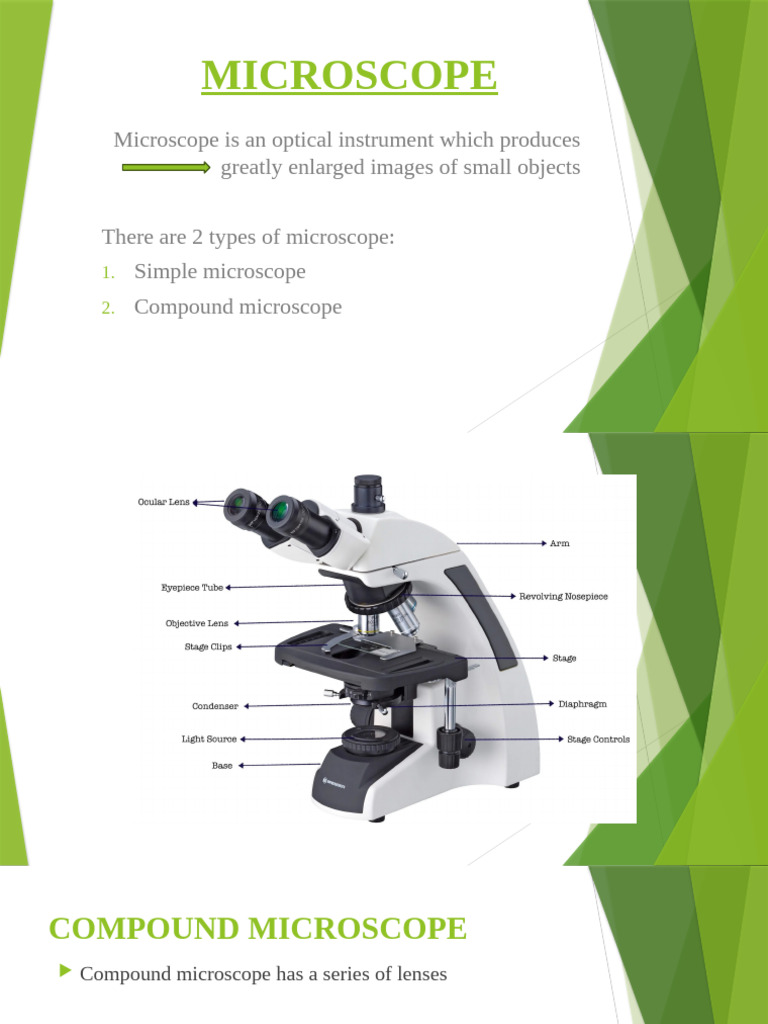 Types and Use of Compound Microscopes | PDF | Glass Engineering And ...