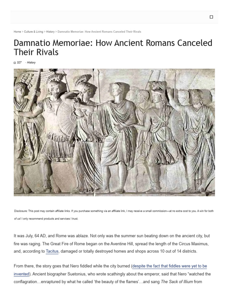 Damnatio Memoriae - How Ancient Romans Canceled Their Rivals - Italofile | PDF | Nero | Ancient Rome
