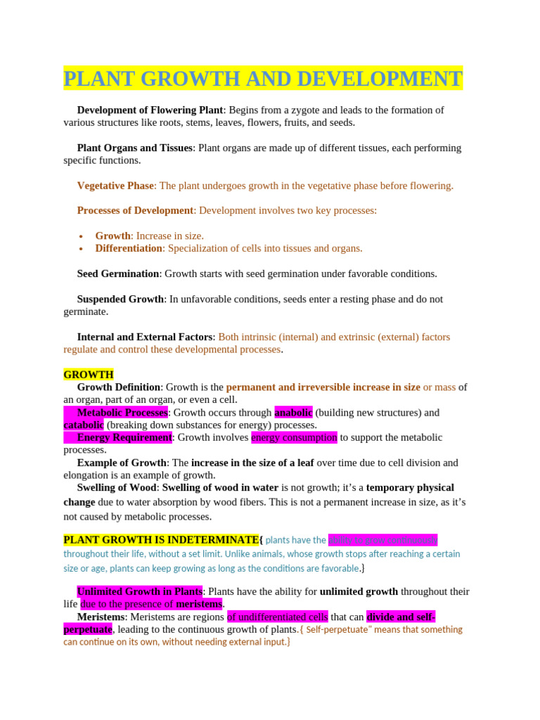 Plant Growth and Development | PDF | Plant Hormone | Auxin