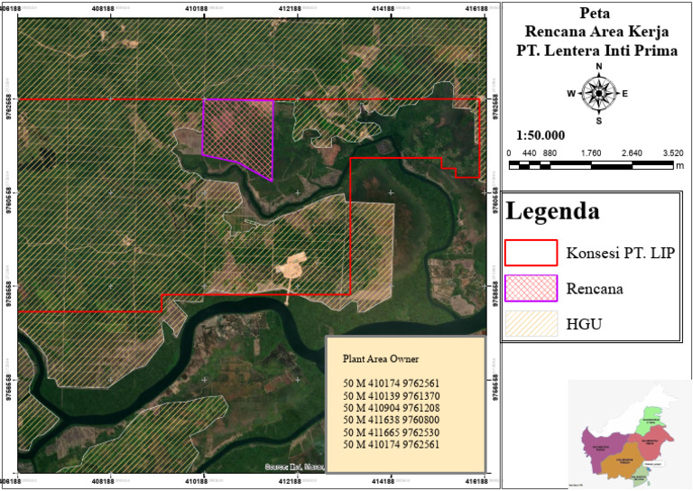 PT. Lentera Inti Prima Work Area Map | PDF | Geographic Data And ...