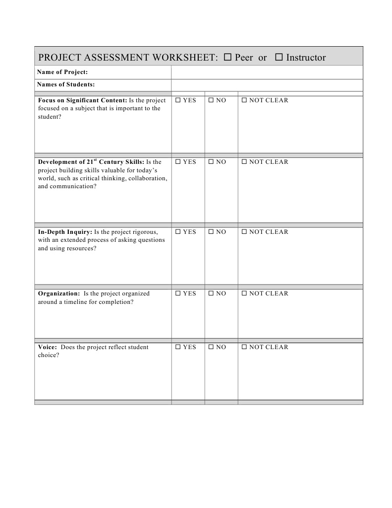 Microsoft Word - Project Assessment Worksheet | PDF