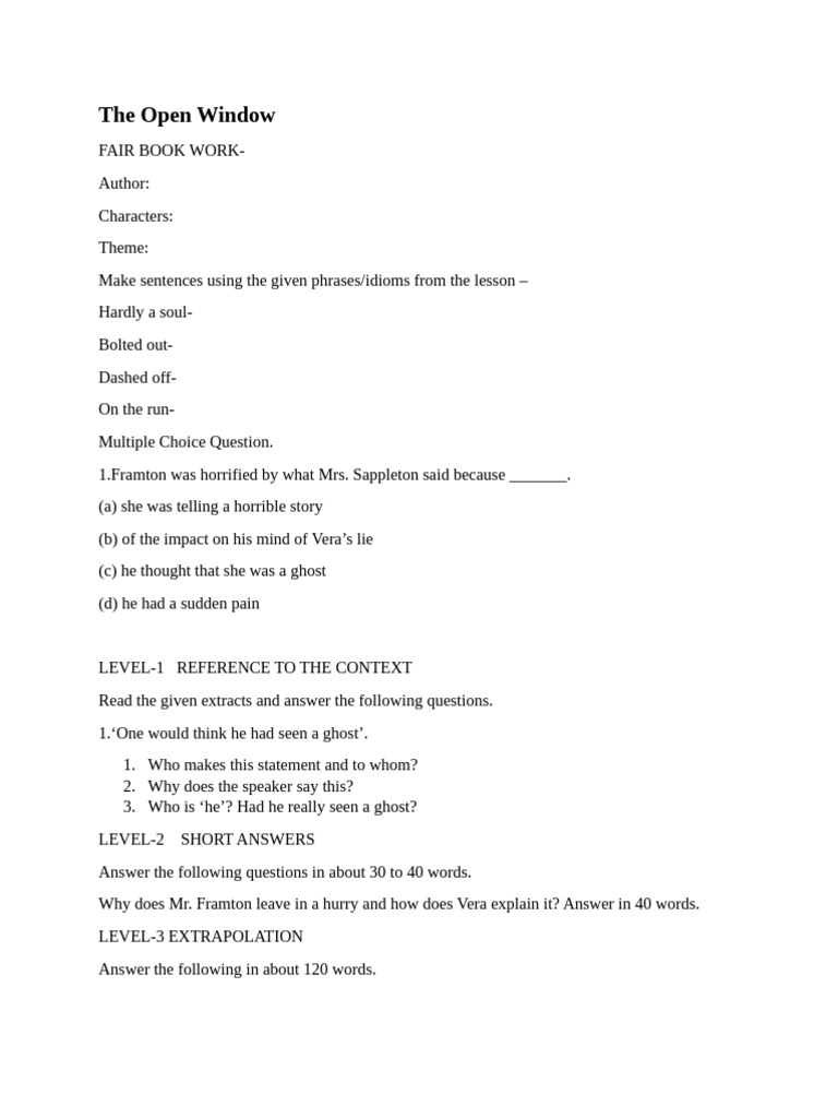 Notebook - The Open Window | PDF