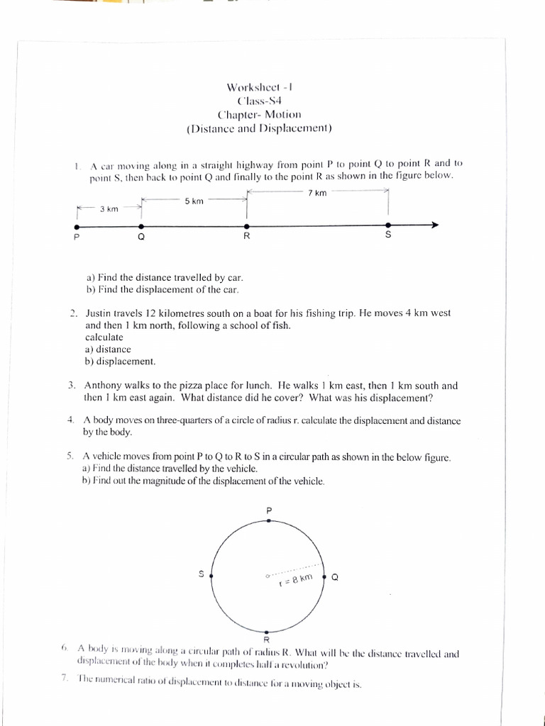 Ix Motion Worksheet 1 | PDF