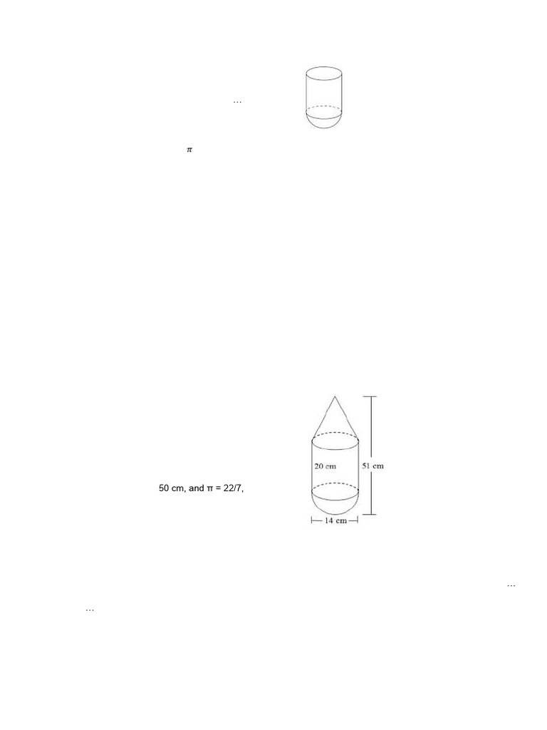 Cylinder and Cone Volume Calculations | PDF | Sphere | Area