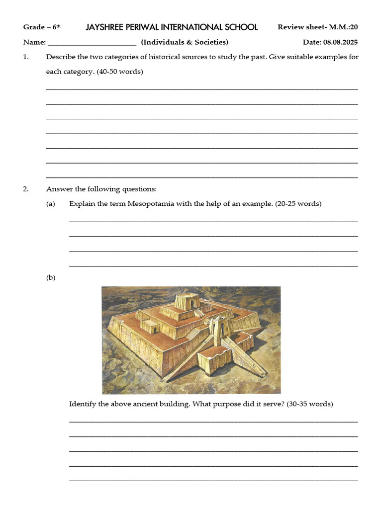 6th Grade History Review: Mesopotamia | PDF | Flood Myth | Epic Of ...