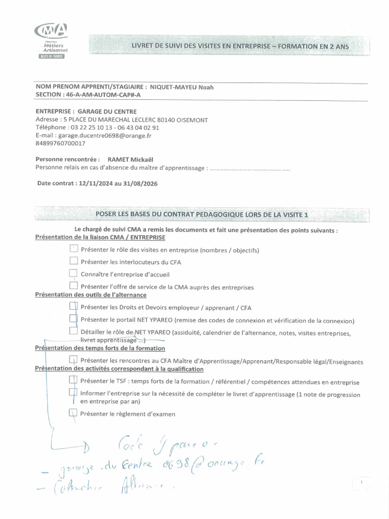 Niquet-Mayeu Noah Visite 2 2025 | PDF