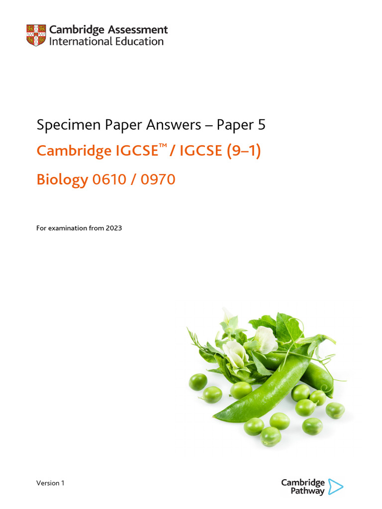 0610 Specimen Paper Answers Paper 5 (For Examination From 2023) | PDF ...