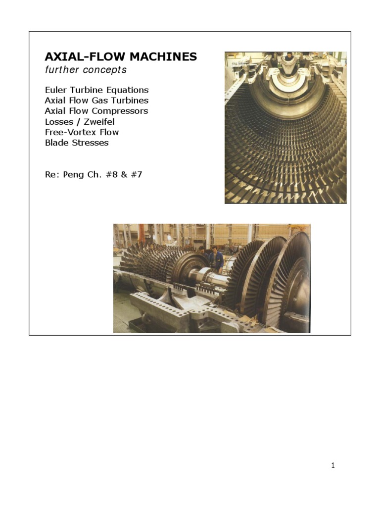 Axial Flow Turbines and Compressors Overview | PDF