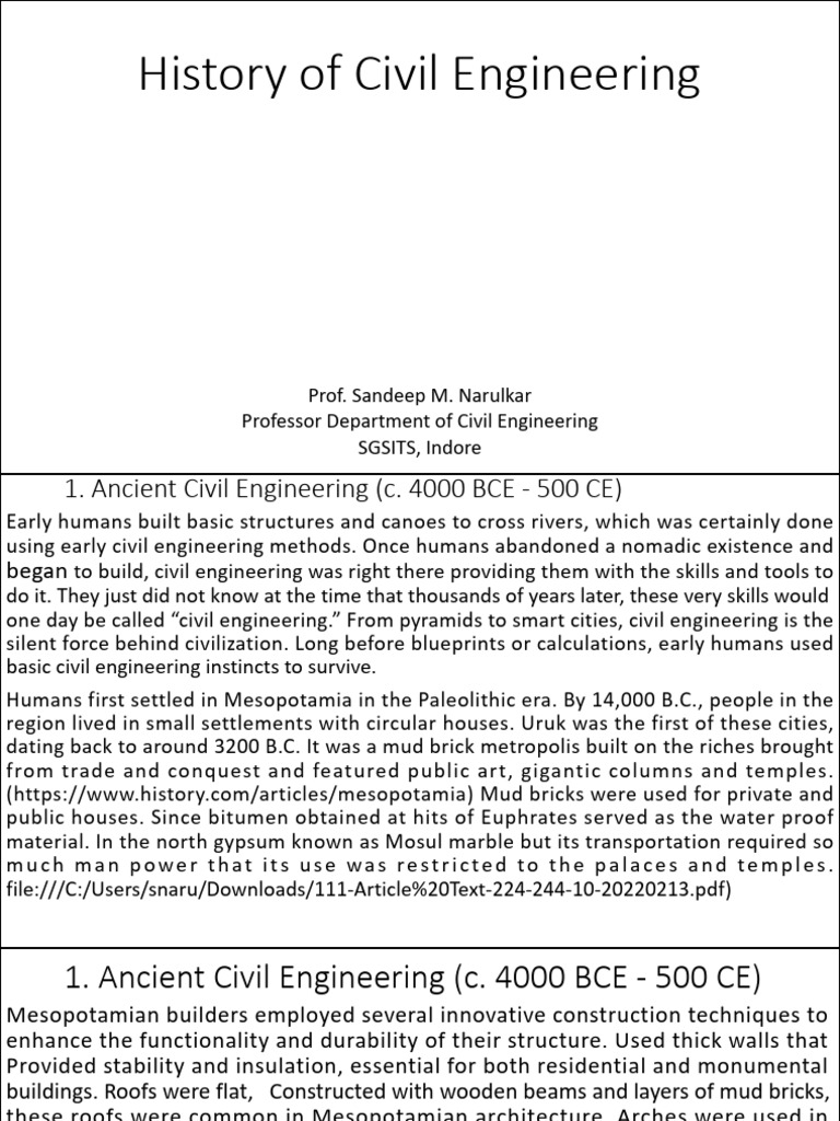 History of Civil Engineering | PDF | Egyptian Pyramids | Engineering