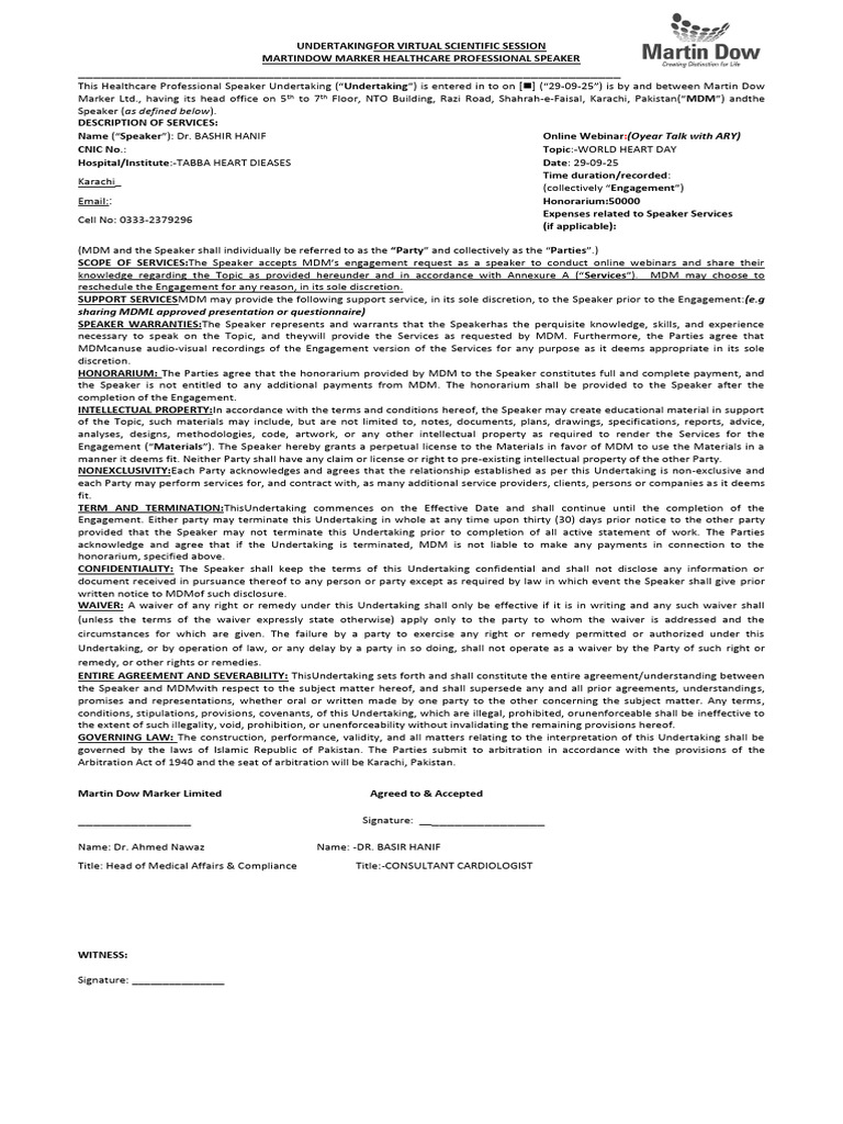 Agreement DR Bashir Hanif | PDF | Arbitration | Justice