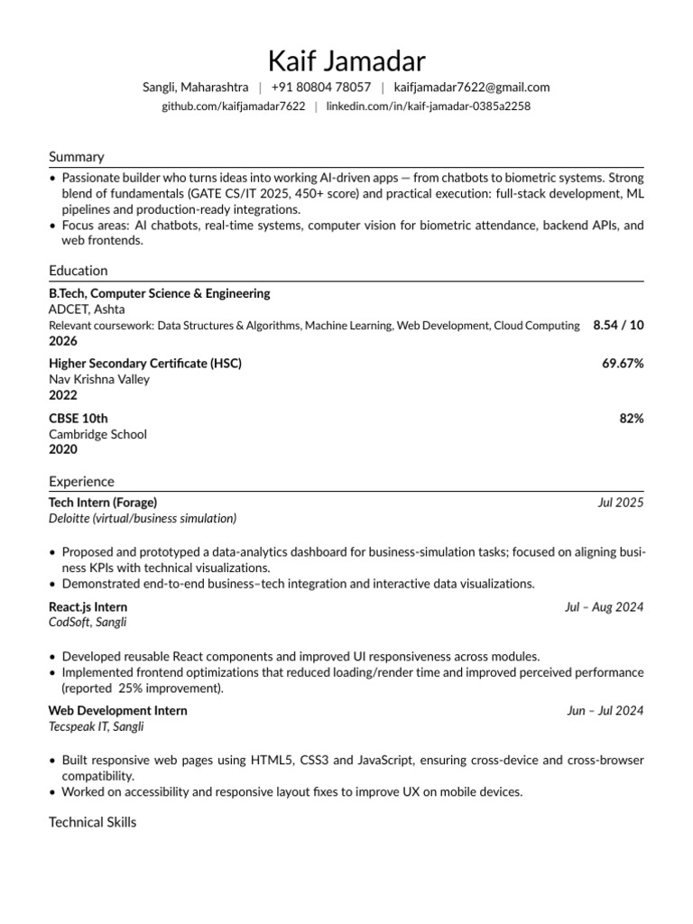 SWE Resume Template | PDF | Web Development | Software Development