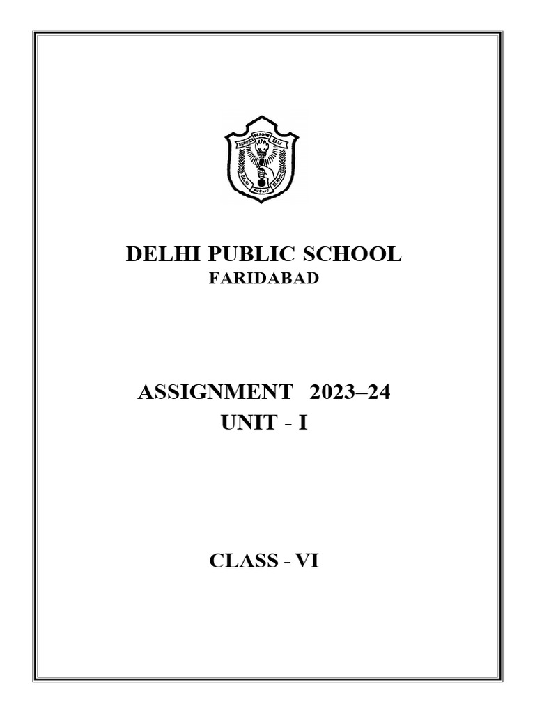 Assignment - Volume-1 DPS Class 6 | PDF | Foods