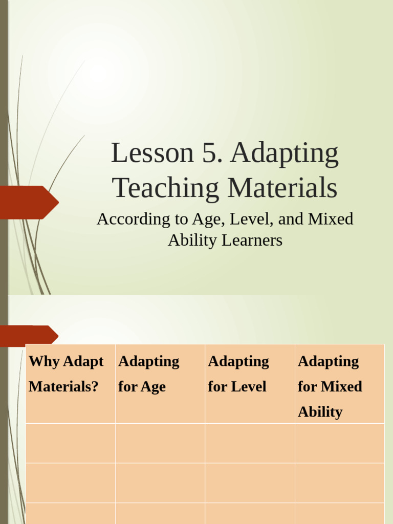 Lesson 5. Adapting Teaching Materials | PDF